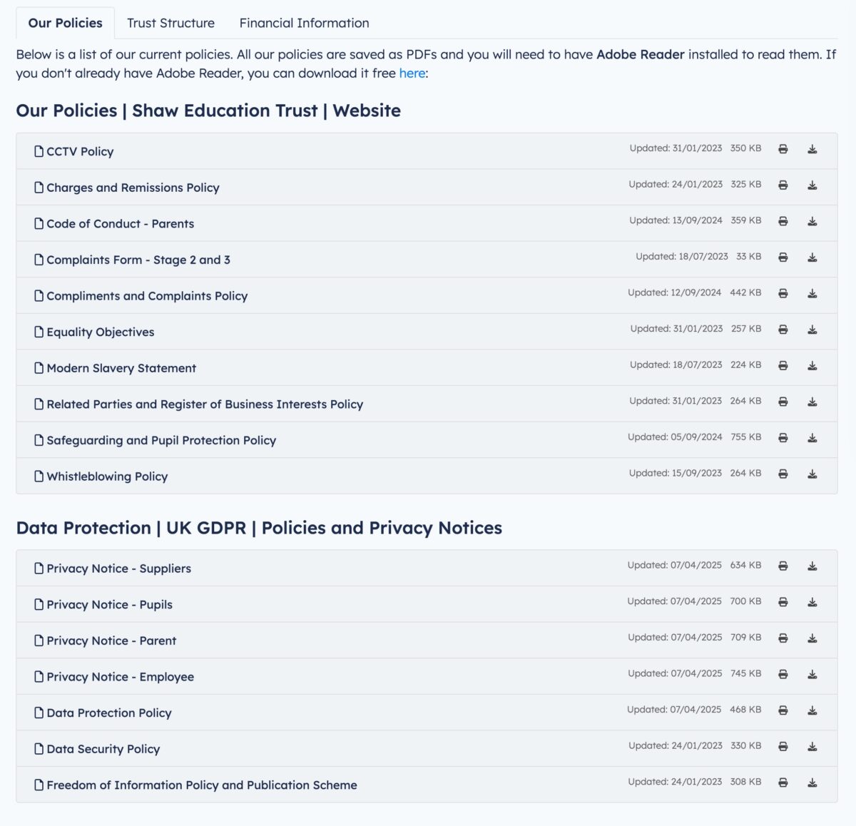 Statutory policies for schools - what they are and how to present them